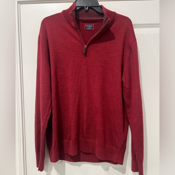 UNTUCKit | Sweaters | Red Untuckit 4 Zip Extra Fine Merino Wool Sweater ...